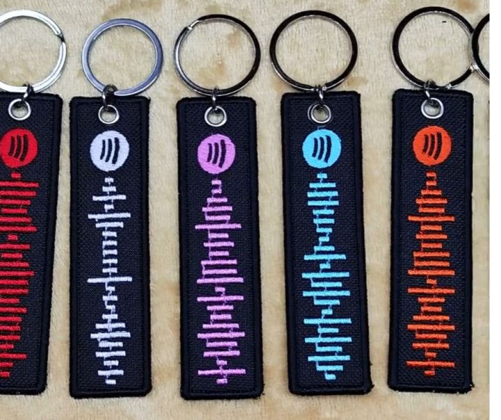 Customized Keychain Embroidered with Spotify Code – Custom Music Gift ...