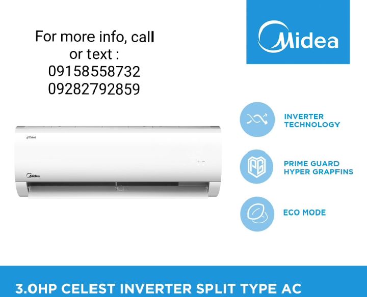 MIDEA 3.0HP Split Type Inverter Aircon | Lazada PH