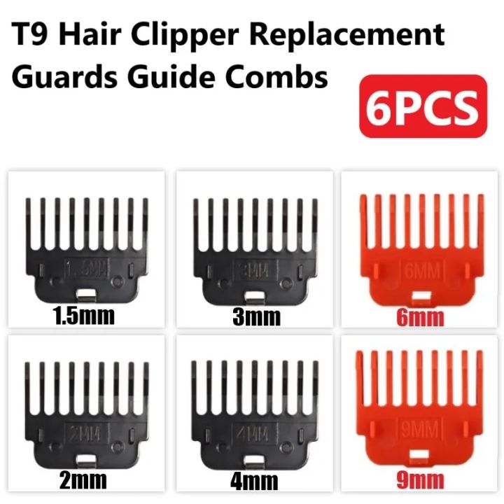 6PCS T9 Hair Clipper Guards Guide Combs Trimmer Cutting Guides Styling ...