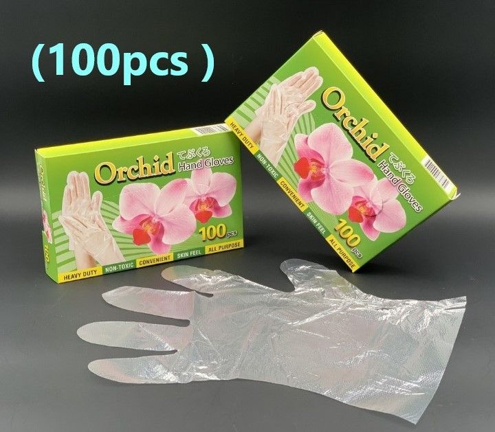 🔥🔥 Orchid Hand Plastic Glove [ Free Size ] HDPE Disposable Glove ...