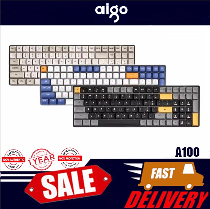 Aigo สวิตช์ A100แป้นพิมพ์เชิงกลสำหรับเล่นเกม2.4G ไร้สาย USB ชนิด C มี ...