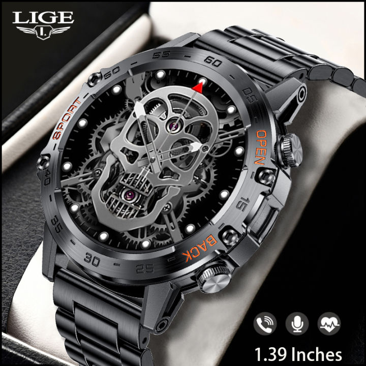 LIGE 400mAh Big Battery Smart Watch Men Full Touch Fitness Tracker ...