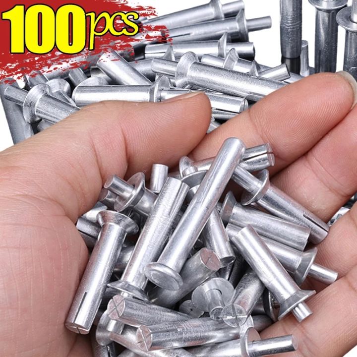 100PCS Aluminum Alloy Hammer Drive Rivets Tapping Expansion Screws Head ...