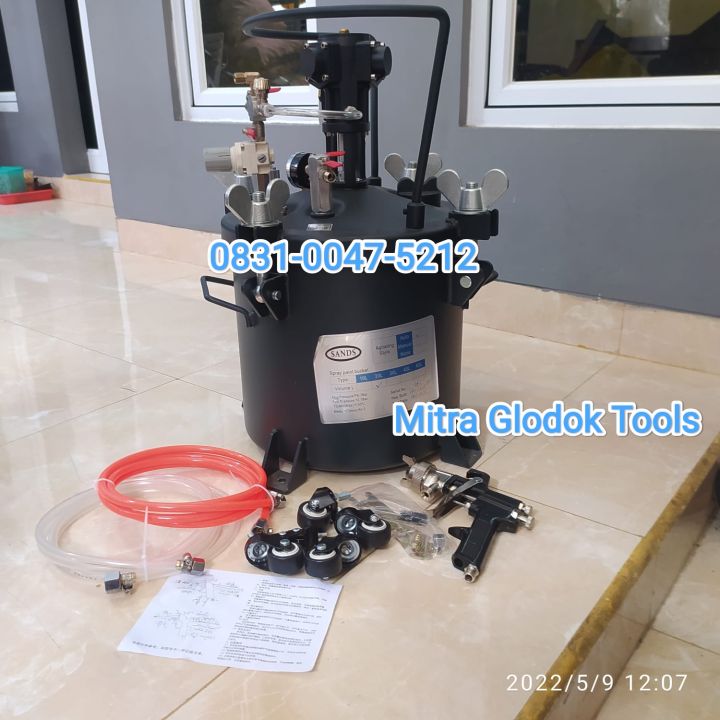 Paint tank kapasitas 20 liter paint pot merek sands pressure tank mesin ...