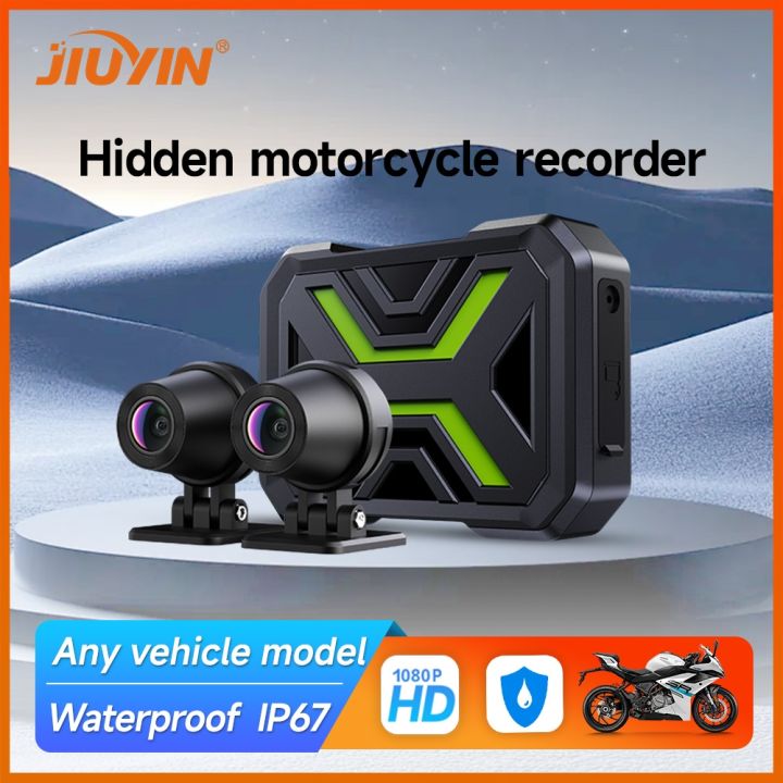 Dual Motorcycle DVR1080P Action Camera Recorder Front & Rearview ...