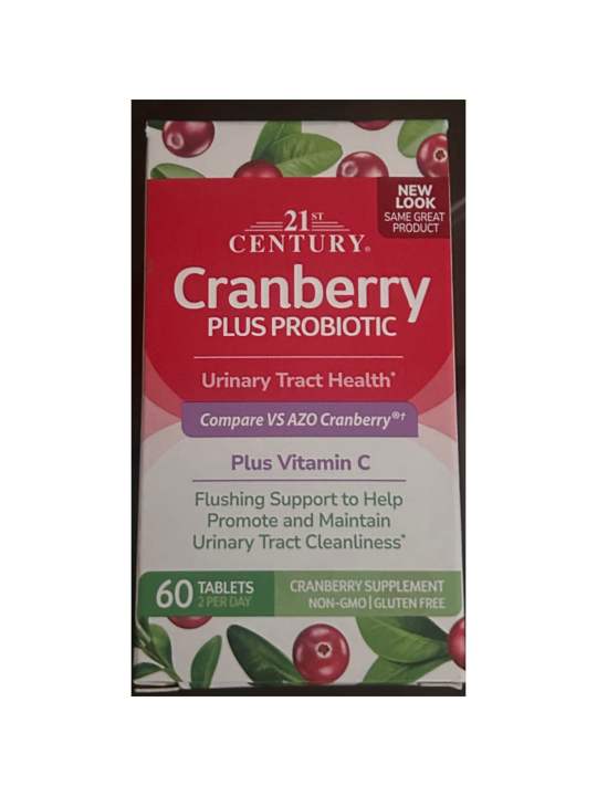 21st Century, Cranberry Plus Probiotic, 60 Tablets 08/2026 NEW LOOK ...