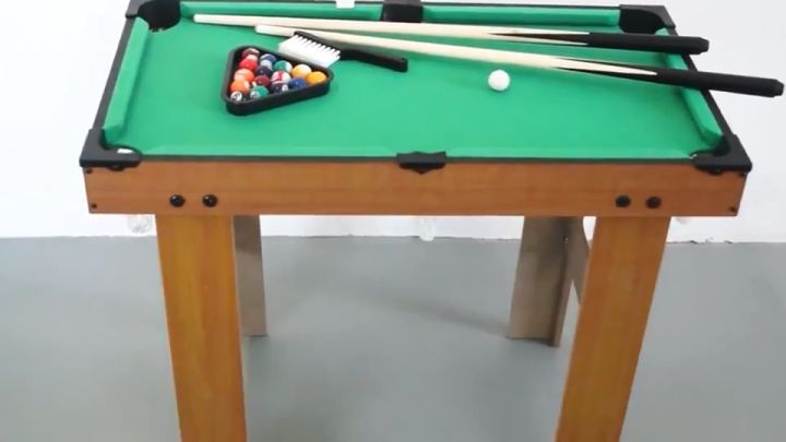Mini Billiard Table for Kids Wooden with Tall Feet Pool Table Set ...