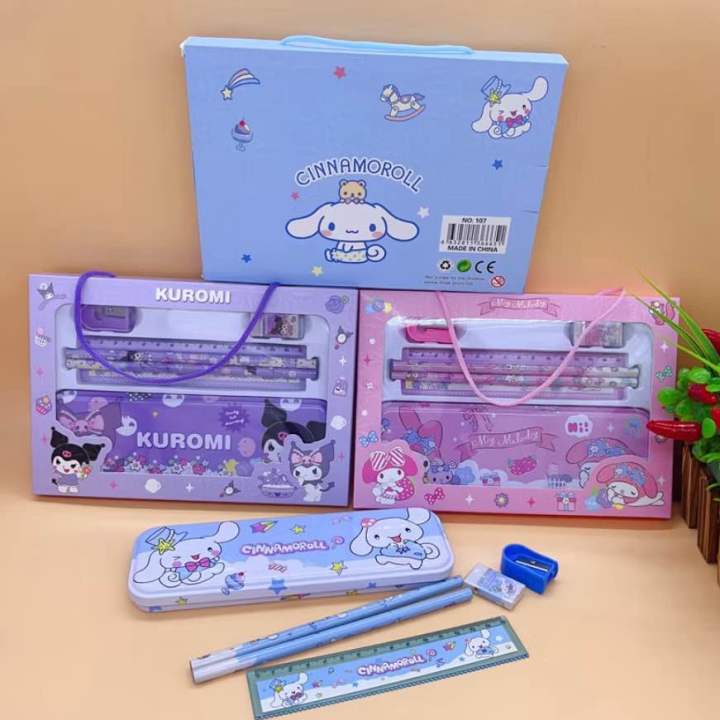 KOTAK PENSIL SET SANRIO / STUDY SET 107 SANRIO STATIONERY SET 6 IN 1 ...
