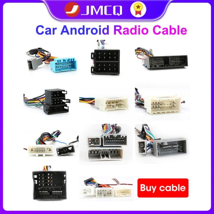 JMCQ Android Car Radio Accessories Wire Adapter Connector Plug and Play ...