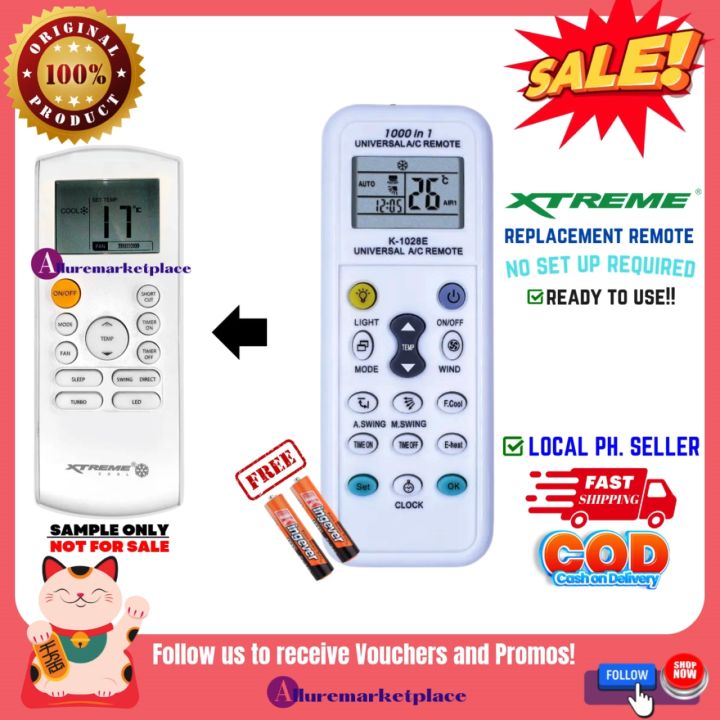 XTREME AIRCON Remote Replacement Ready to USE Universal for XTREME X ...