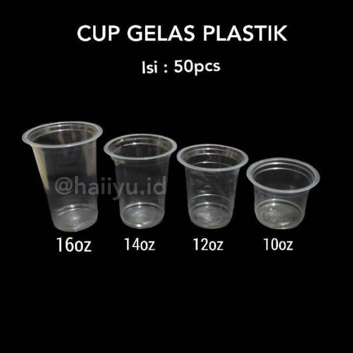 GROOSIR GELAS CUP GELAS PLASTIK ISI 50 PCS BERBAGAI UKURAN | Lazada ...