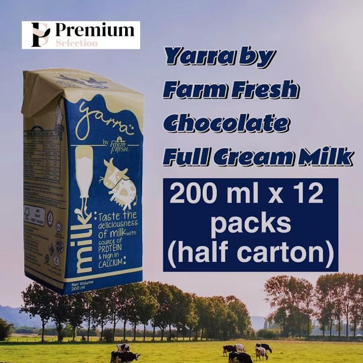 Susu Farm Fresh Yarra by Farm Fresh Full Cream Milk 200ml x 12 packs ...