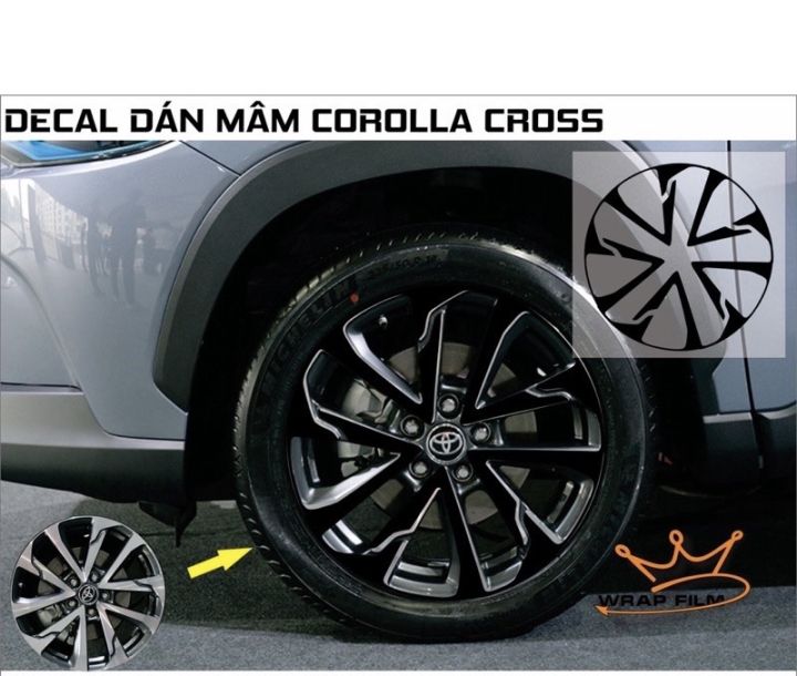 Decal dán mâm Corolla Cross(bộ 5bánh) | Lazada.vn