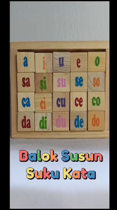 Mainan Edukatif Anak Belajar Membaca Balok Susun Suku Kata / Mainan ...