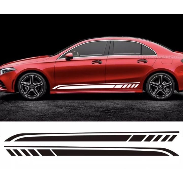 (Ready Stock) S166# Car Sticker Side Body Stripes Racing Race Car Vinyl ...