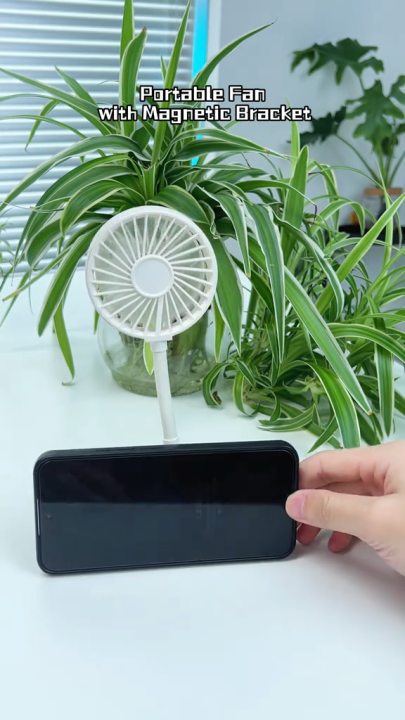 WSKEN พัดลม mini พัดลมแม่เหล็ก ที่วางโทรศัพท์มือถือ ปรับได้ พัดลมพกพา ...
