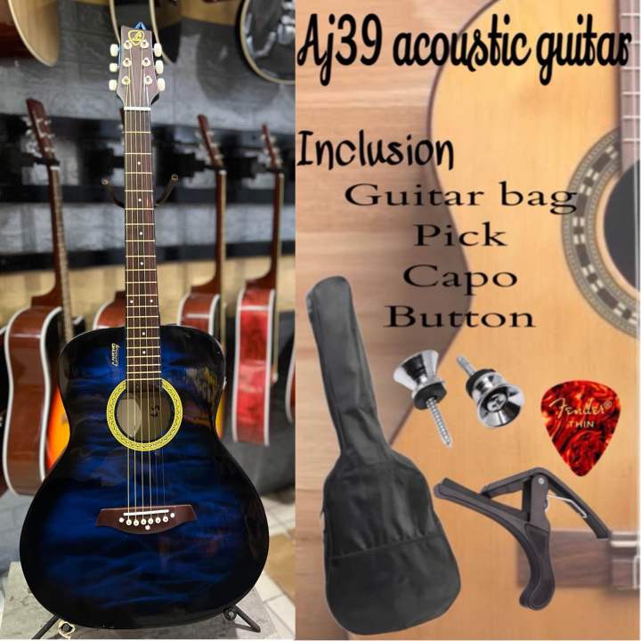 lumanog AJ39 acoustic guitar low action w/ freebies | Lazada PH