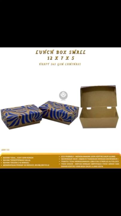 Paper Lunch Box Small Lunch Box Small Kraft 265 Gsm (Isi 50 Pcs ...