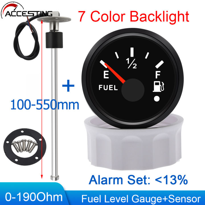 【Local Delivery】100-550mm 7 Color LED Fuel Tank Level Gauge 0-190Ohm ...