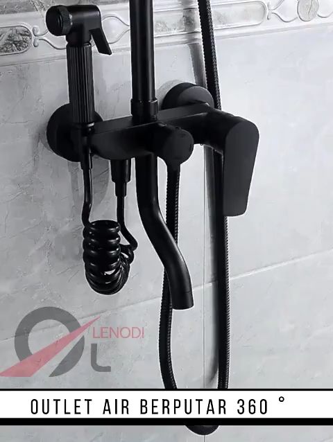 LENODI Set shower kamar mandi + stand + keran, minimalis set shower ...