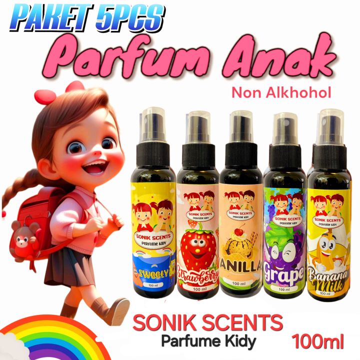 Paket 5 Pcs Parfum Anak Parfum Kidy Non Alkhohol Bpom 100ml Mengandung ...