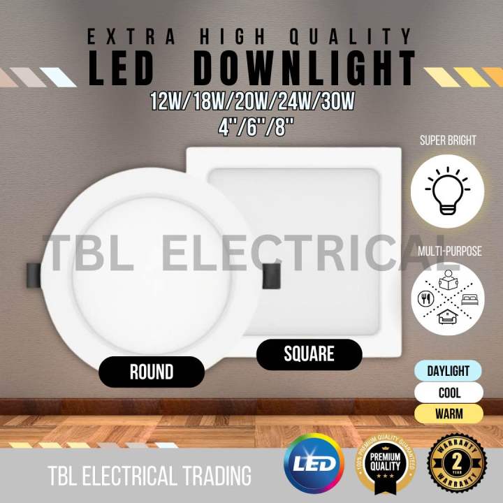 🔥SIRIM🔥LED Downlight Round Square 12W 20W 24W 4" 6'' 8" Lampu Siling ...