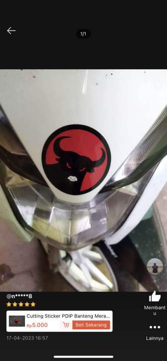 sticker cutting logo partai pdi perjuangan banteng ga boleh lemah ...