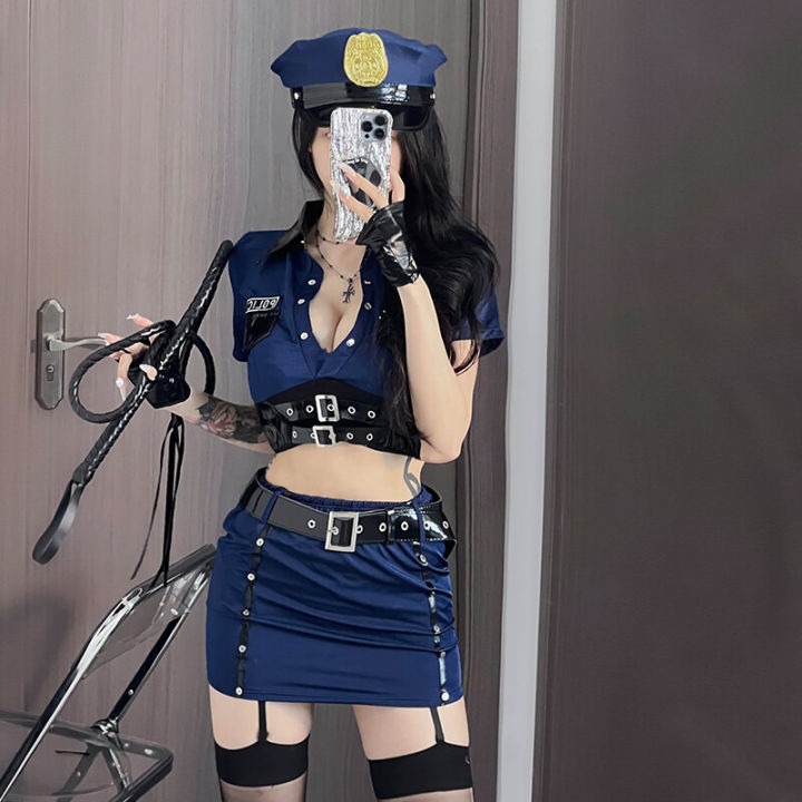 Women's Police Uniform Cosplay Set Nightclub Queen Gogo Officer Outfit ...