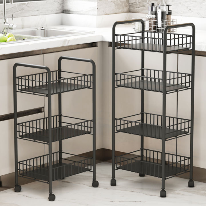Kitchen Storage Rack Moving Wheels Trolley Multi-Layer Vegetable Basket ...