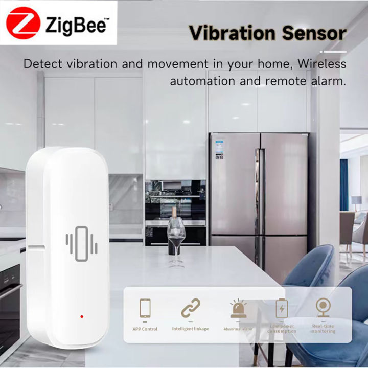 Tuya Zigbee Smart Vibration Sensor Detection Smart Life APP Notification Real-Time Monitor ...