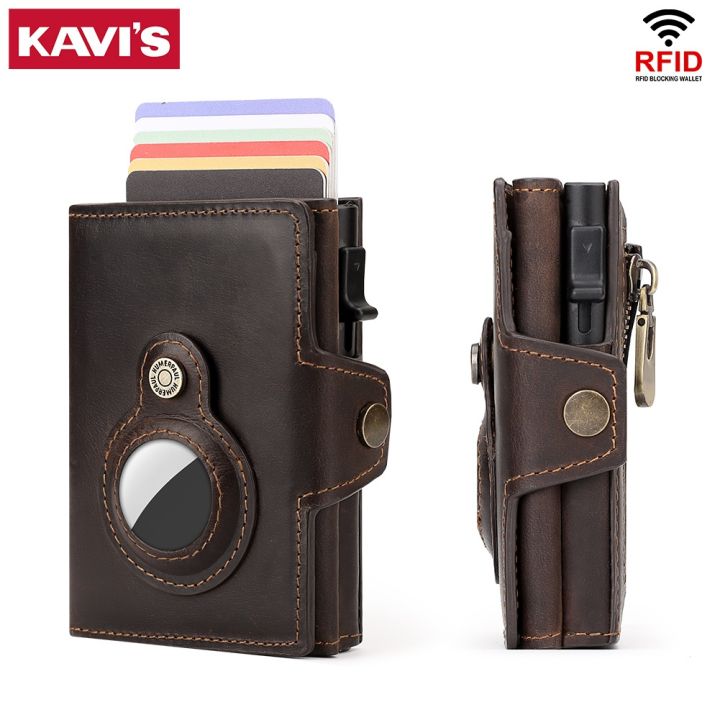 Anti-scan Magnet Credit Card Holder Wallet Genuine Leather Automatic ...