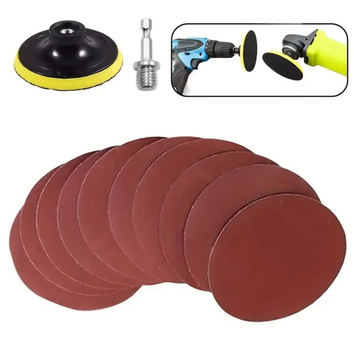 Backing Pad 4inch 100mm Hook and Loop M10 w/ Drill Adaptor Sanding Disc ...