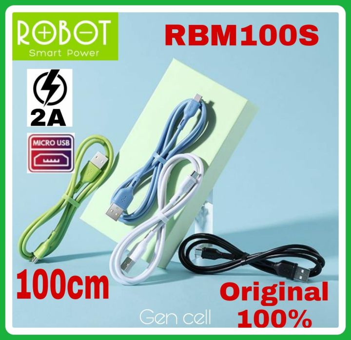 Kabel Casan Kabel Data ROBOT RBM100S 2A Fast Charging Micro USB 100cm ...
