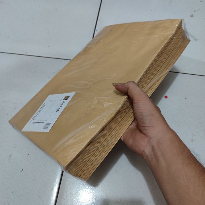 1 Pak Map Coklat Polos Folio Isi 100 Lembar ( Ada Lem Perekat ...