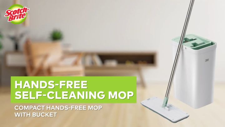 3M™ Scotch-Brite™ Hands-Free Mop with Compact Bucket, Self-Cleaning Mop ...