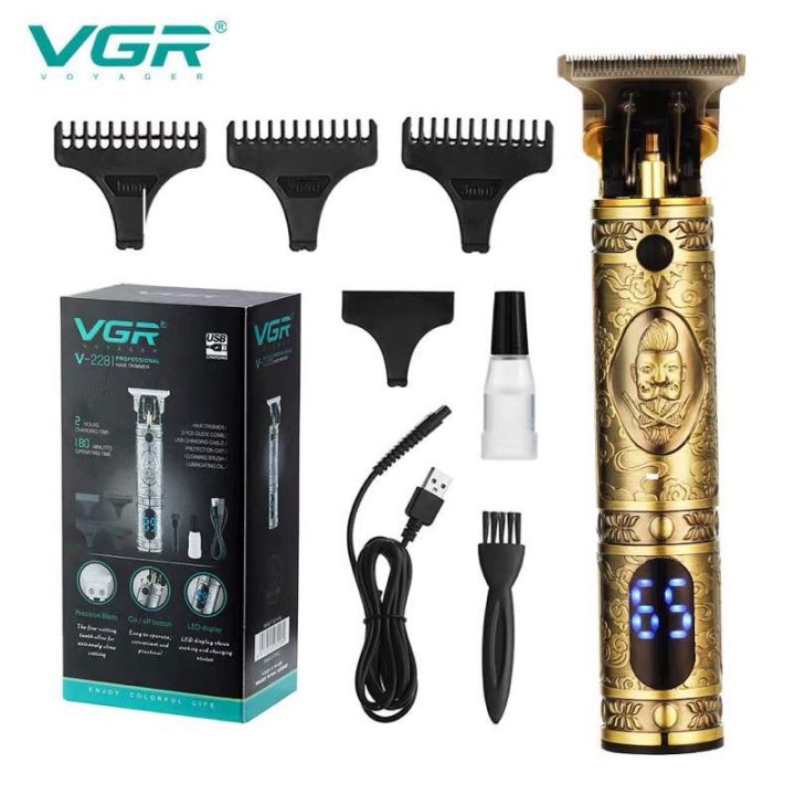 Original VGR V-228 Zero Adjustable Professional Rechargeable Hair trimmer Metal | Lazada