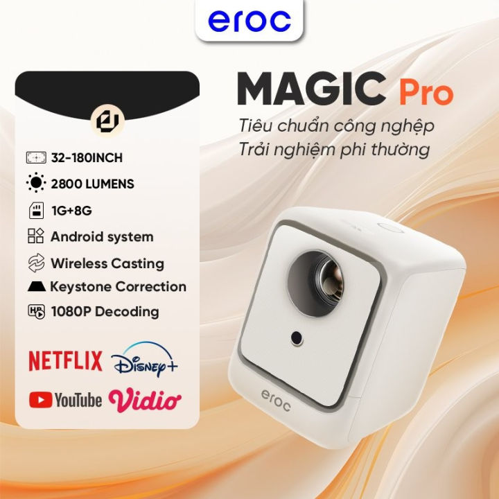 Máy chiếu mini Eroc MAGIC PRO máy chiếu xem phim Giải mã Full HD 2800 ...
