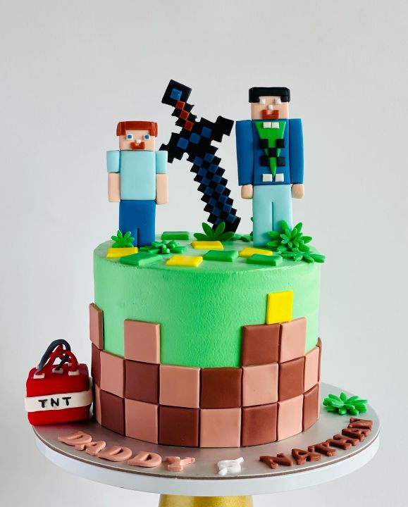 Minecraft Theme Birthday Cake / Customized Cake / Eggless cake option ...