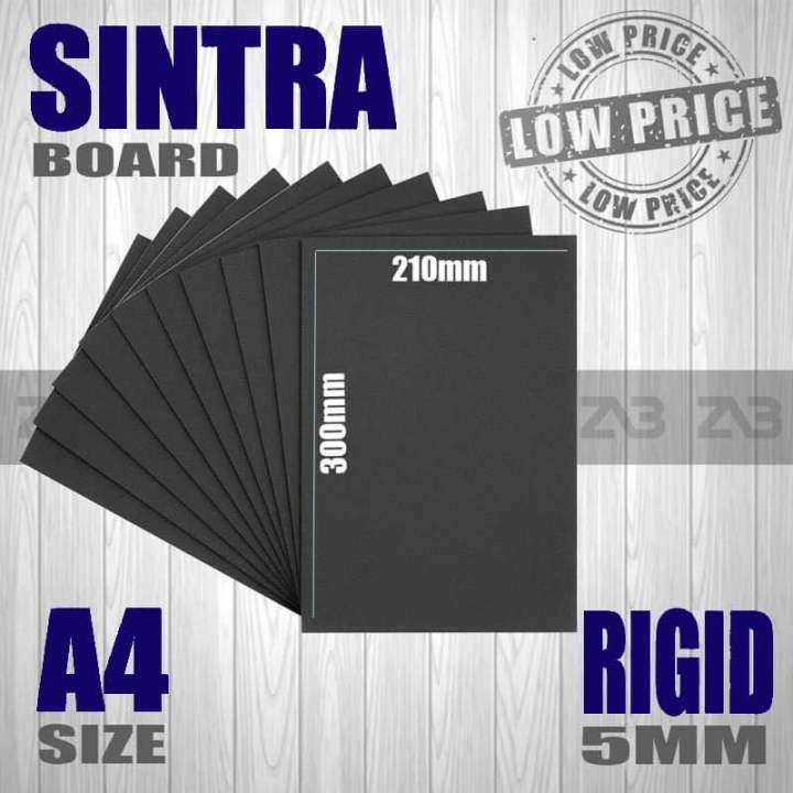 10 pcs 5mm Sintra Board Black Rigid A4 / A3 Size | Lazada PH
