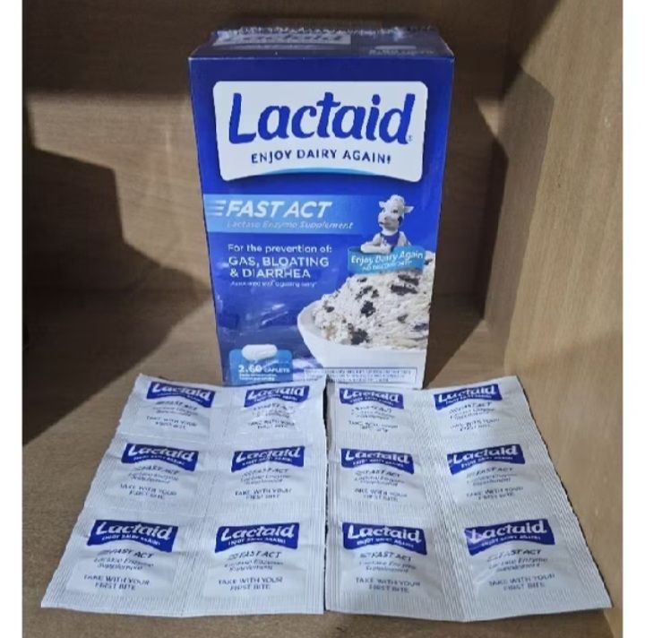 Lactaid Lactase Enzyme. 9000 FCC per caplet. 12 caplets in blister ...