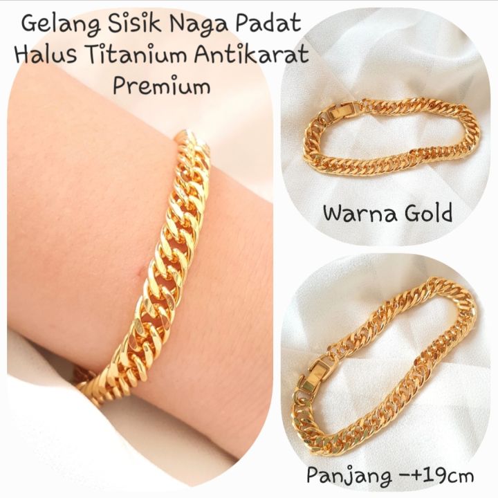 Gelang Rantai Sisik Naga Padat Titanium Antikarat | Lazada Indonesia