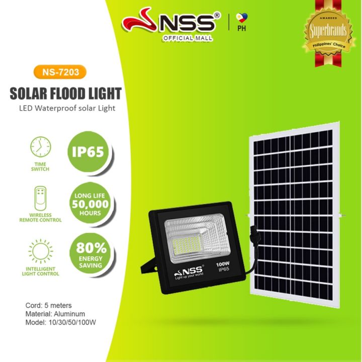 NSS Solar light 100W waterproof LED solar flood light HP Solar Panel ...