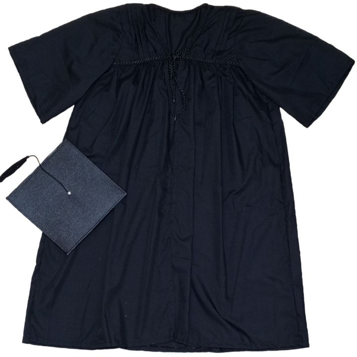 Black Graduation Toga/ Gown & Cap Set For Highschool and College ...