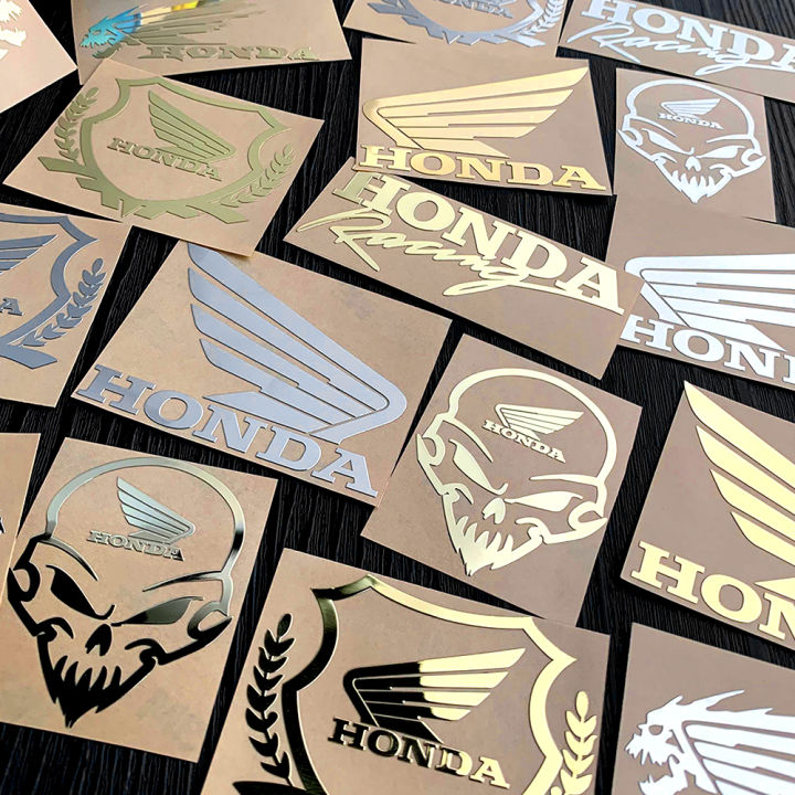 Honda Motorcycle Metal Sticker Honda Logo Skull Badge Wings Decal ...