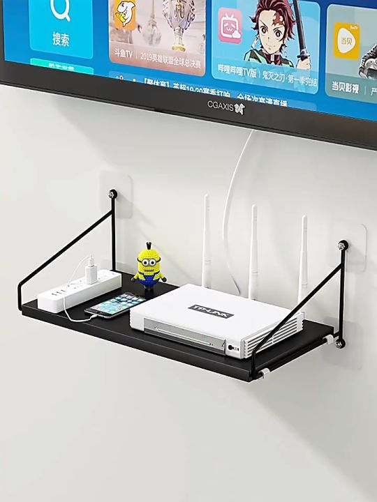Joy lifes no punching living room TV wall set-top box rack router ...