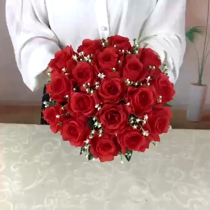 Artificial plastic rose bouquet flower 18 pcs big design for decoration ...