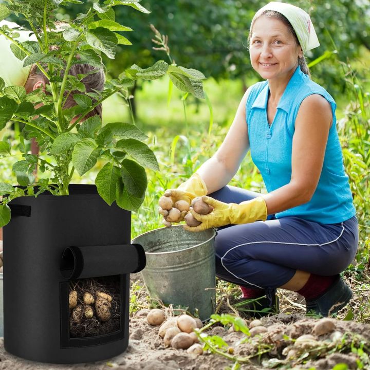 Potato Grow Bags 10 Gallon/43 liters with Flap and Handle, Planter Pots ...