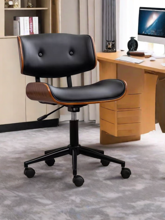 Accessible Luxury Computer Chair For Home Plaid Solid Wood Small Desk ...