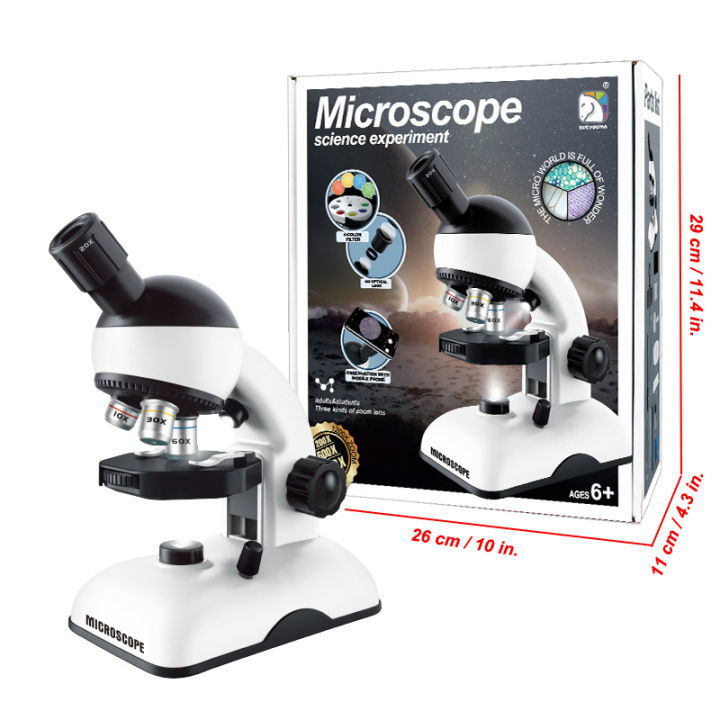 1200X Microscope Kit Student Science Education Kids Intelligence ...