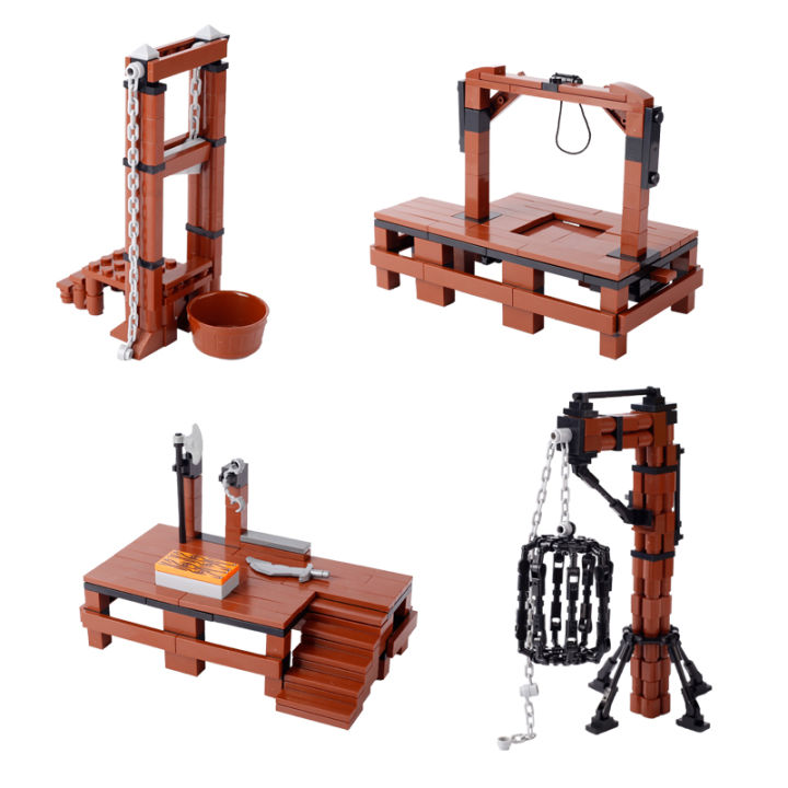 MOC Medieval Prison Execution Ground Hanging Cage Building Blocks Kit ...